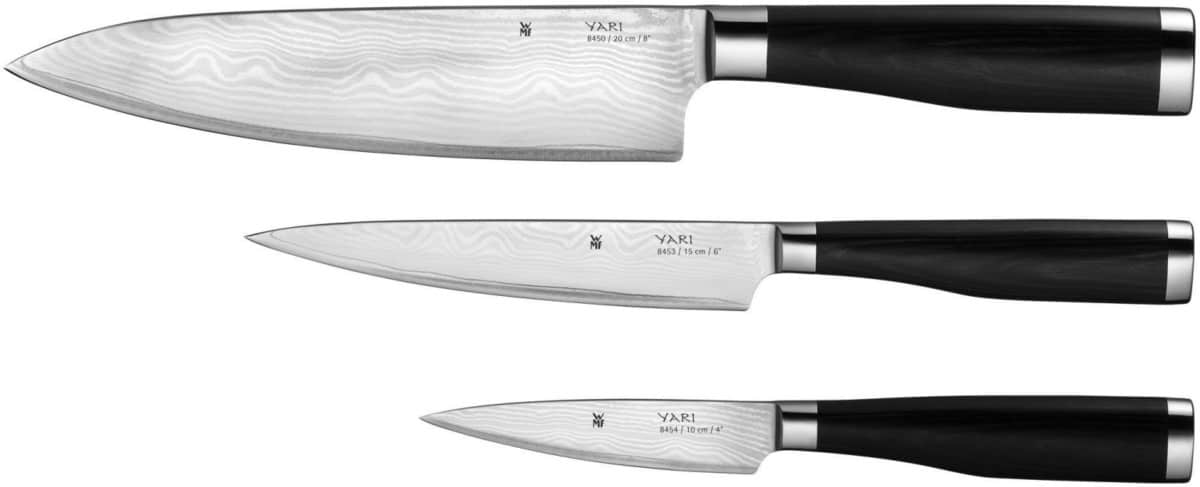 WMF Yari Messerset (3-teilig, Damaszener Klinge, japanischer ...