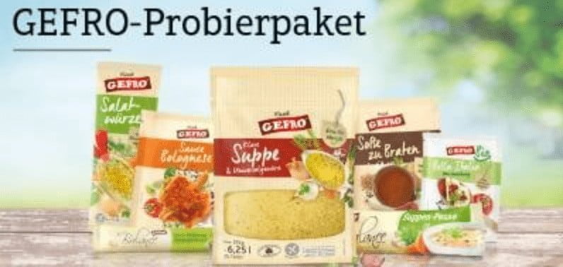 Gratis: Gefro Probierpaket mit Suppen, Soßen, Würzmischungen ...