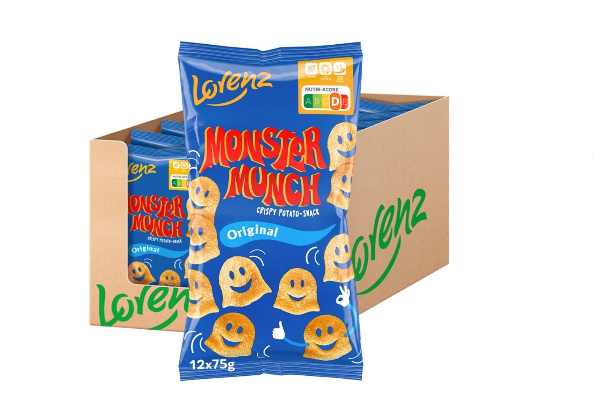 Lorenz Snack World Monster Munch Original, 12er Pack (12 x 75 g), 900 g ...