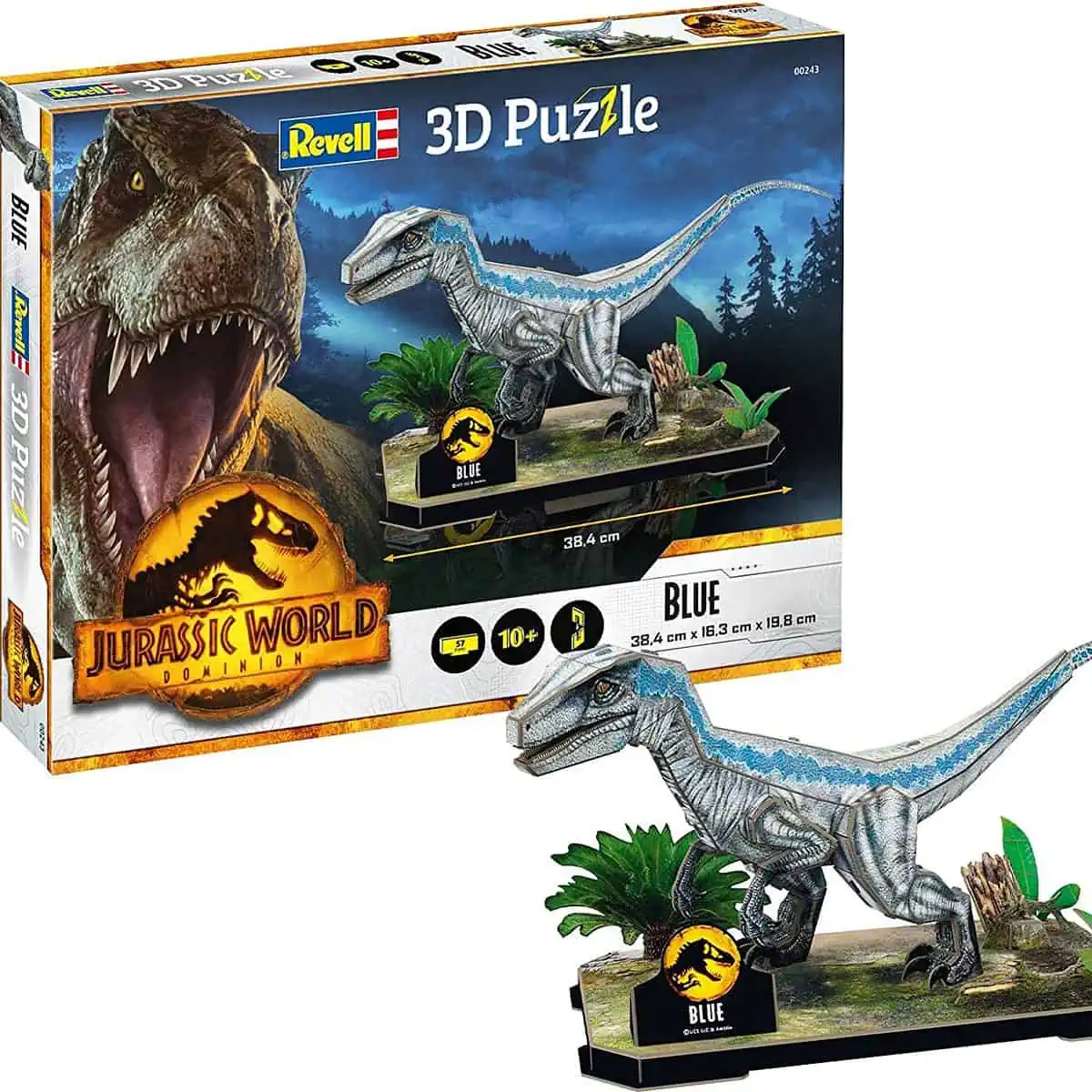 Revell: 3D-Puzzle Jurassic World Dinosaurier Blue (57 Teile, 38,4 cm ...