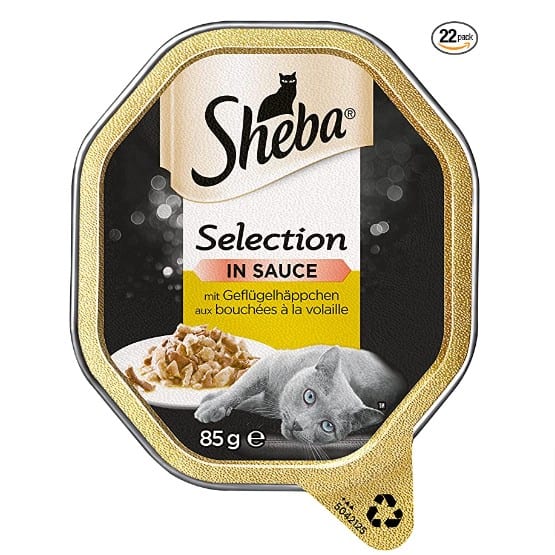 Sheba Selection in Sauce – Katzenfutter mit Geflügelhäppchen 22 x 85 g ...