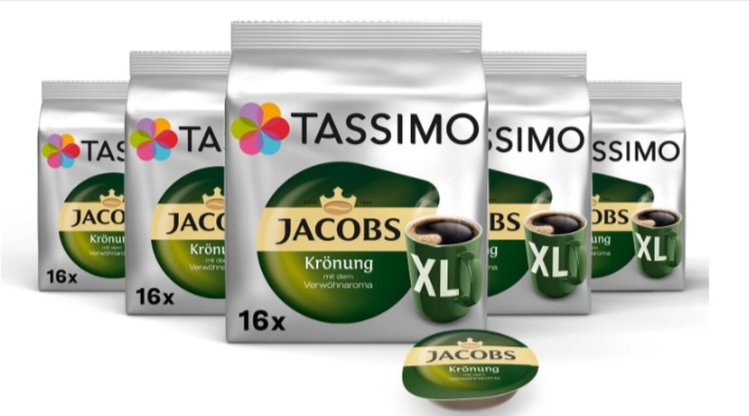 Tassimo Kapseln Jacobs Krönung XL 5er Pack (5 x 16 Kapseln) ab 17,95 ...