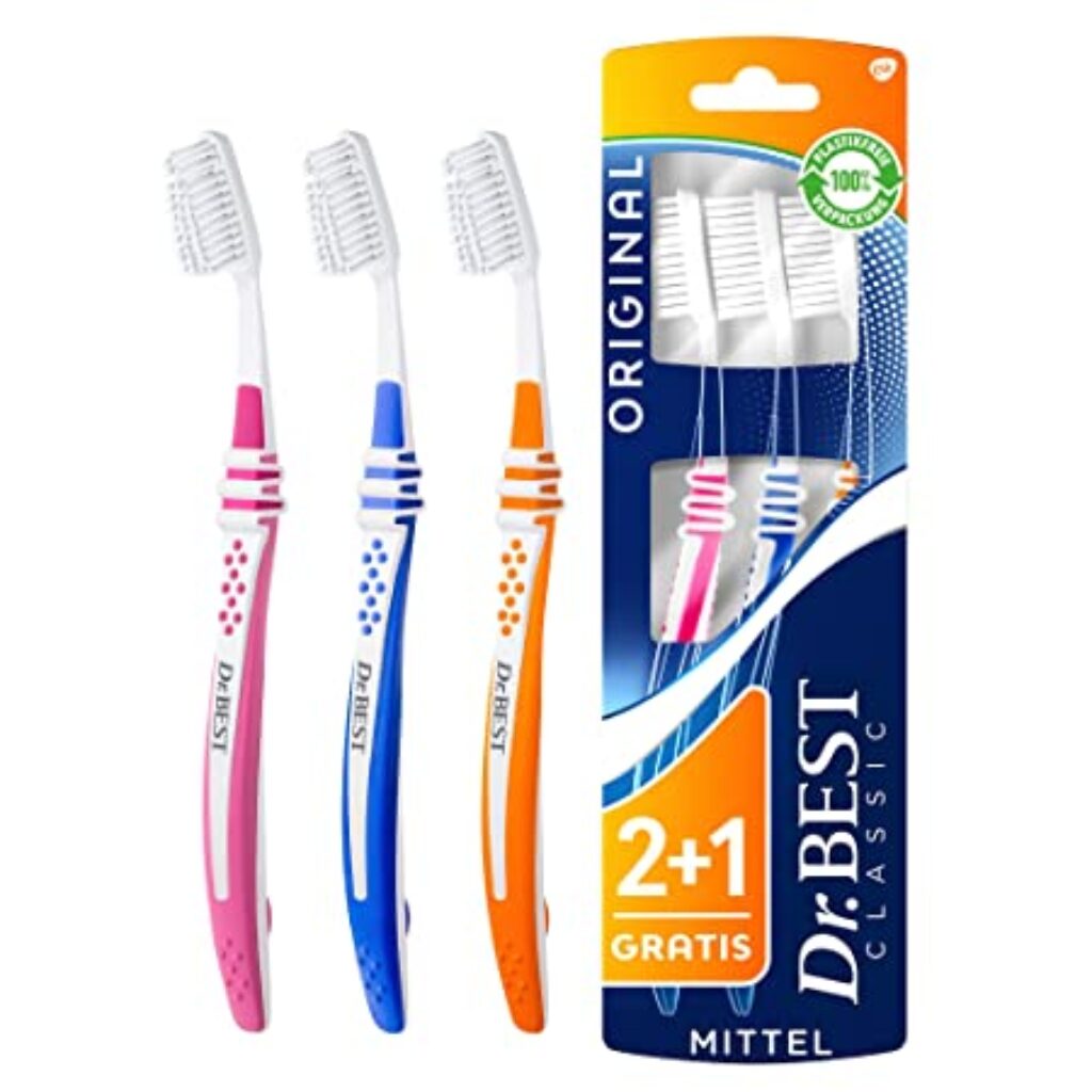 Dr.BEST Original Zahnbürste Mittel 3er Pack für 1,94 € inkl. Prime-Versand