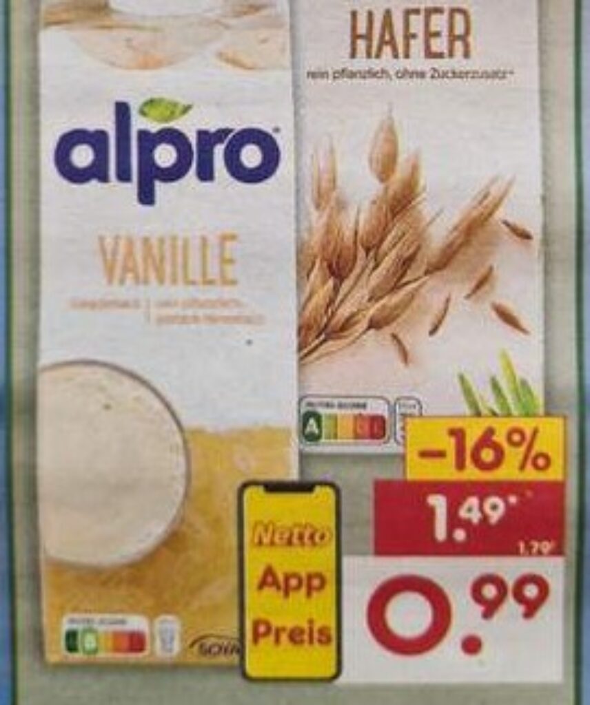 [Netto MD] Alpro Not Milk / Hafer- oder Sojadrink 1L versch. Sorten für ...