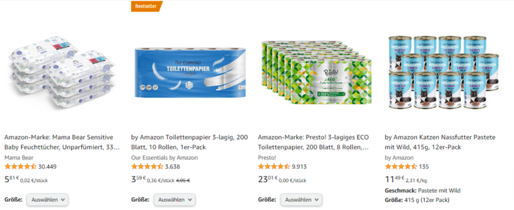 20% Rabatt auf Bestellungen von Produkten des täglichen Bedarfs ab 50 ...