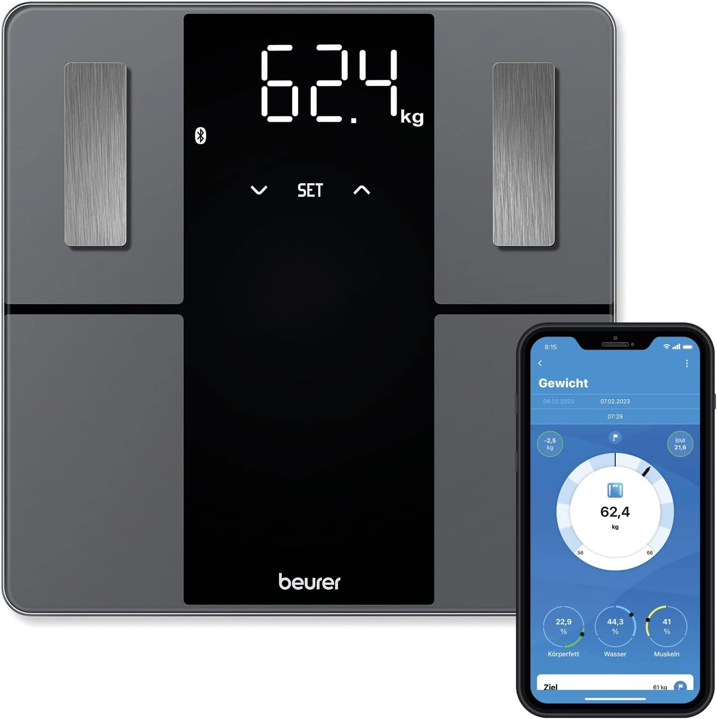 Beurer BF 500 Diagnosewaage mit Bluetooth, digitale Körperwaage mit App - für 24,99 € inkl ...