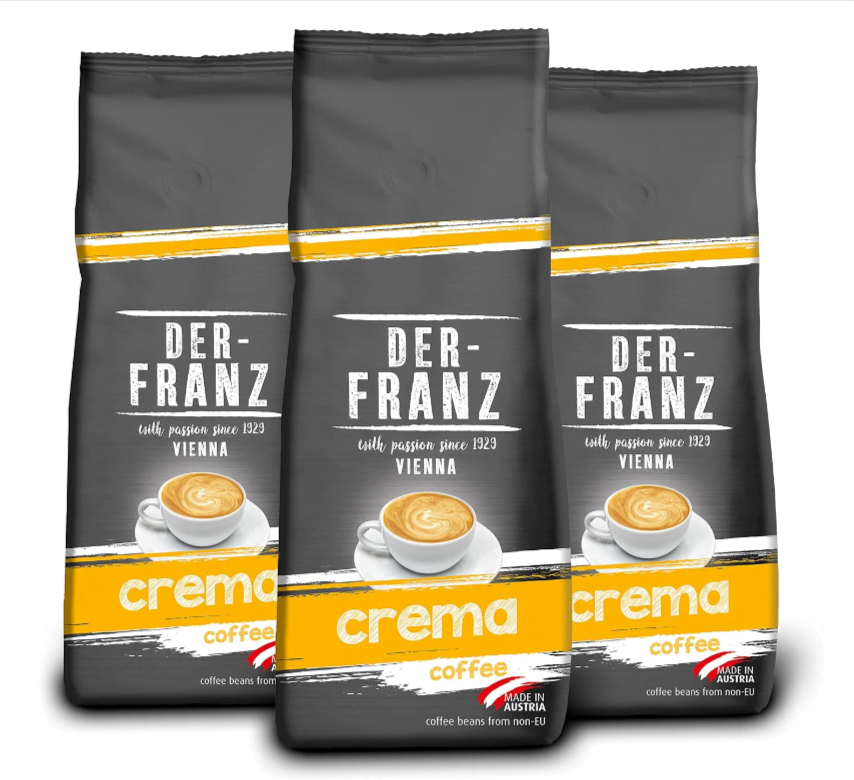 Der-Franz Crema-Kaffee UTZ ganze Bohne 3 x 500 g ab 10,49 € inkl. Prime ...
