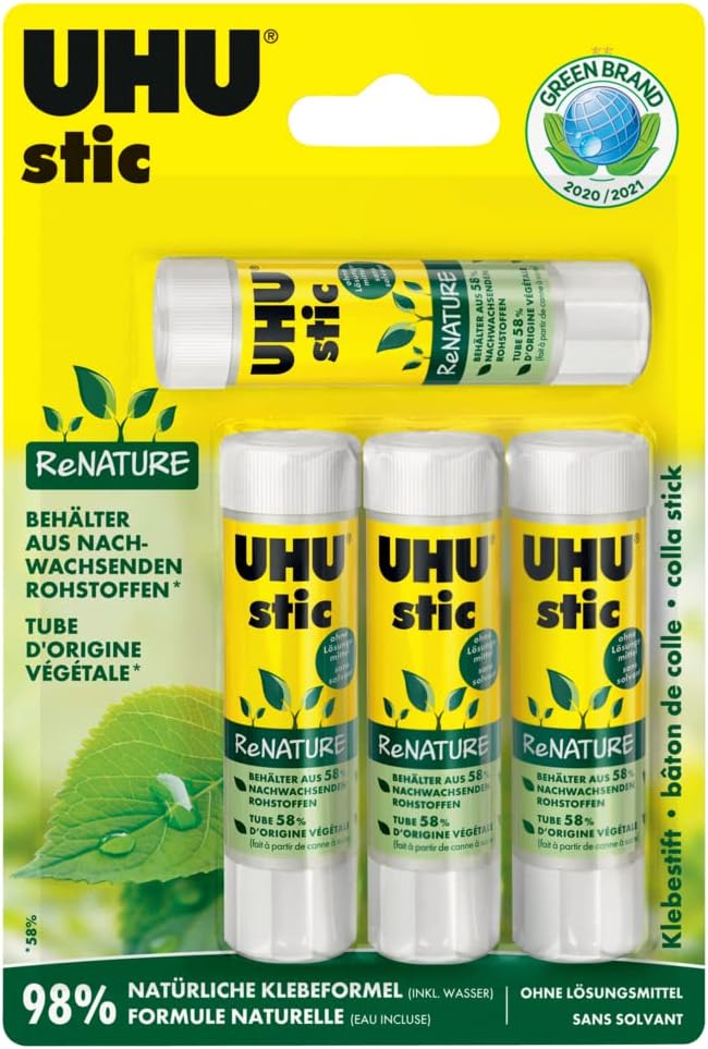 UHU Stic Renature Klebestift im 4er Pack (4 x 8,2g) - für 3,99 € inkl ...