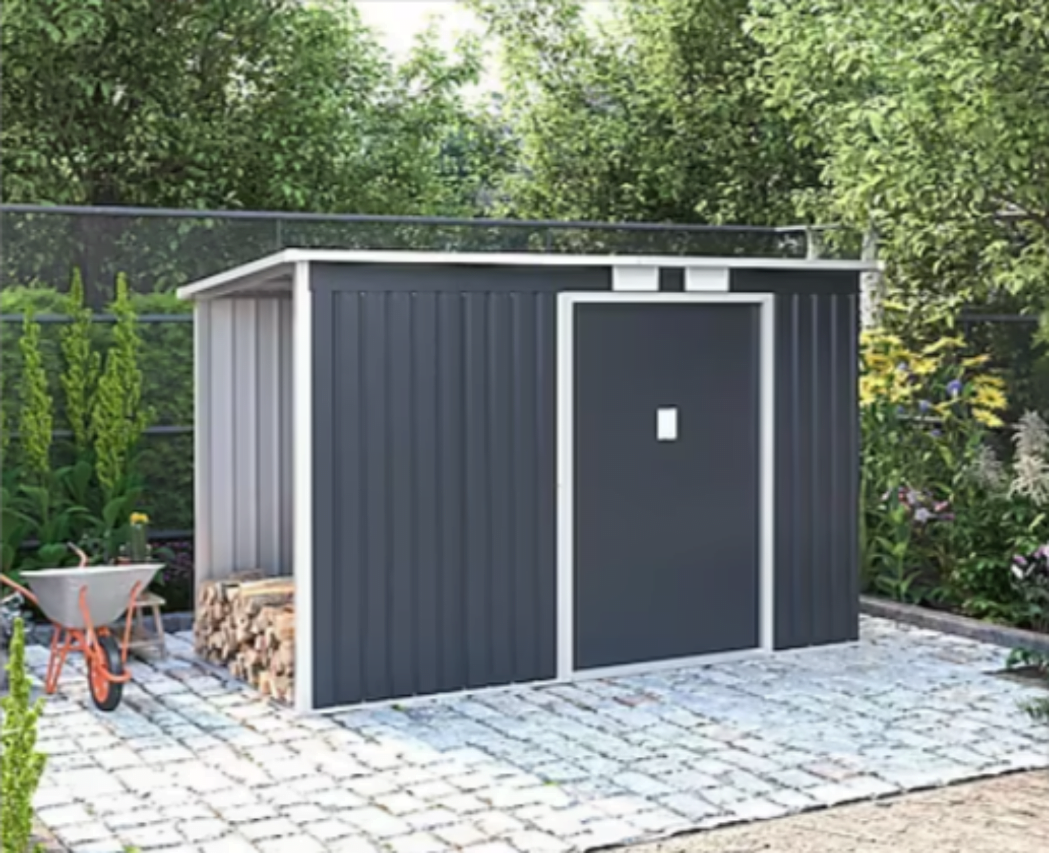 Stilvolle Gerätehaus Mit Holzunterstand Bilder