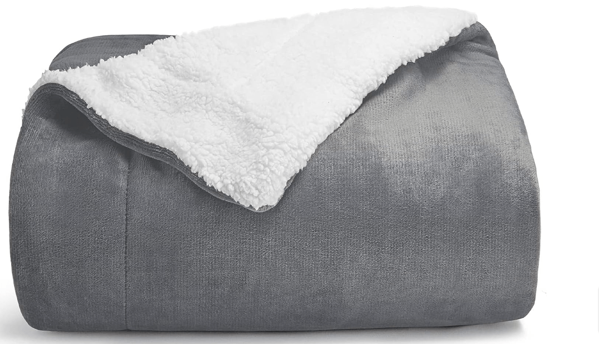 WAVVE Kuscheldecke Flauschig Decke Grau - Warme Sherpa Decke 150x200 cm ...
